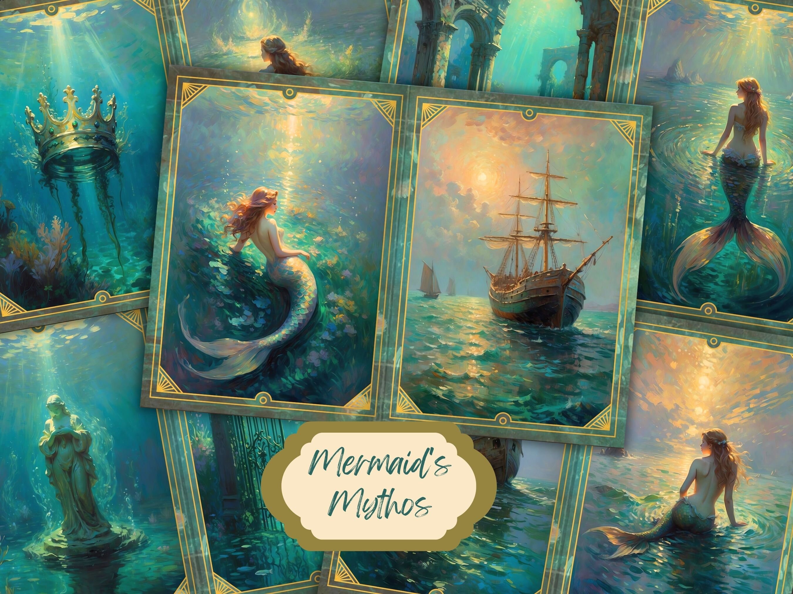 Mermaid Junk Journal Underwater, Marine,sea World Nautical Printable ...