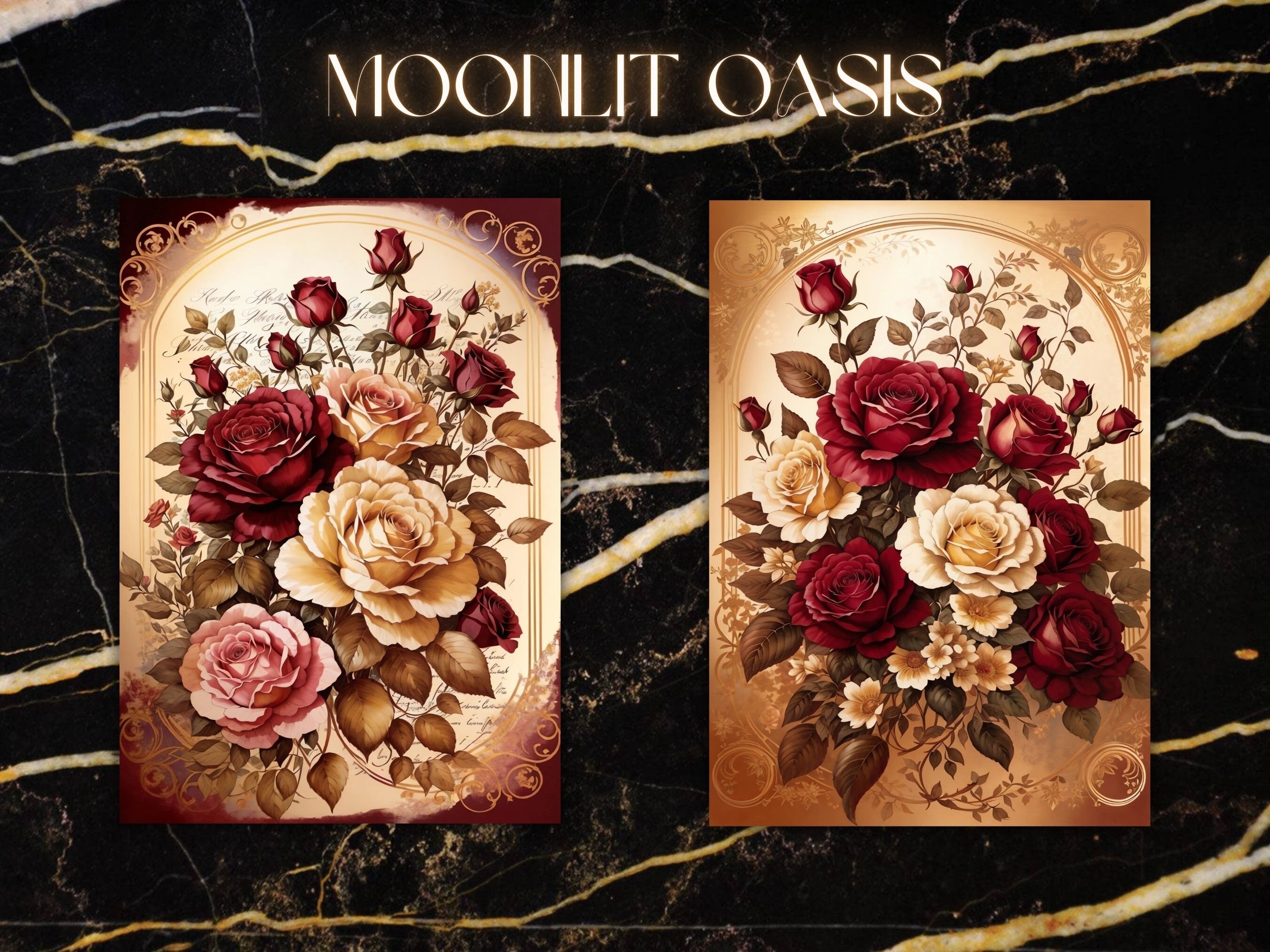 Vintage Red Burgundy Rose Junk Journal Printables, Floral Ephemera for ...