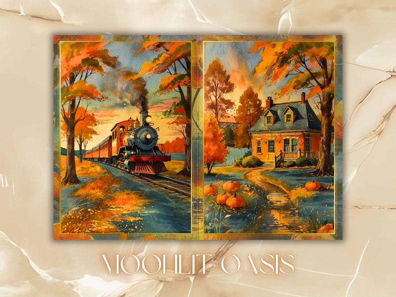 Autumn Cottagecore Digital Collage Kit | Cozy Fall Printable Papers ...