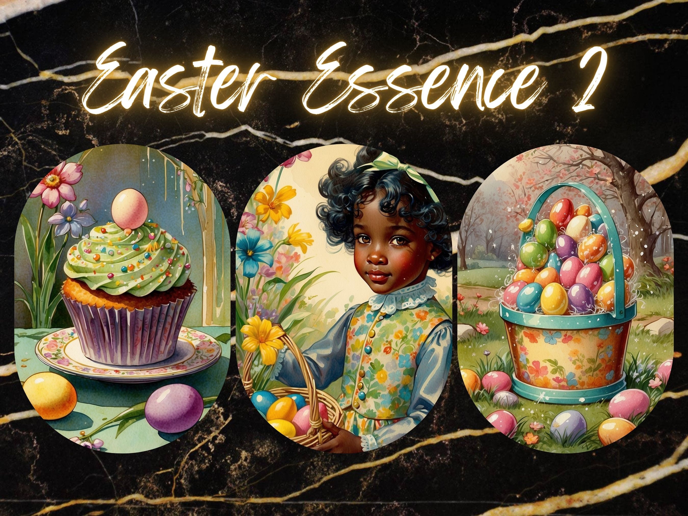 Black Women Easter Collage Ephemera, Easter Bunny, Easter Pages, Junk ...