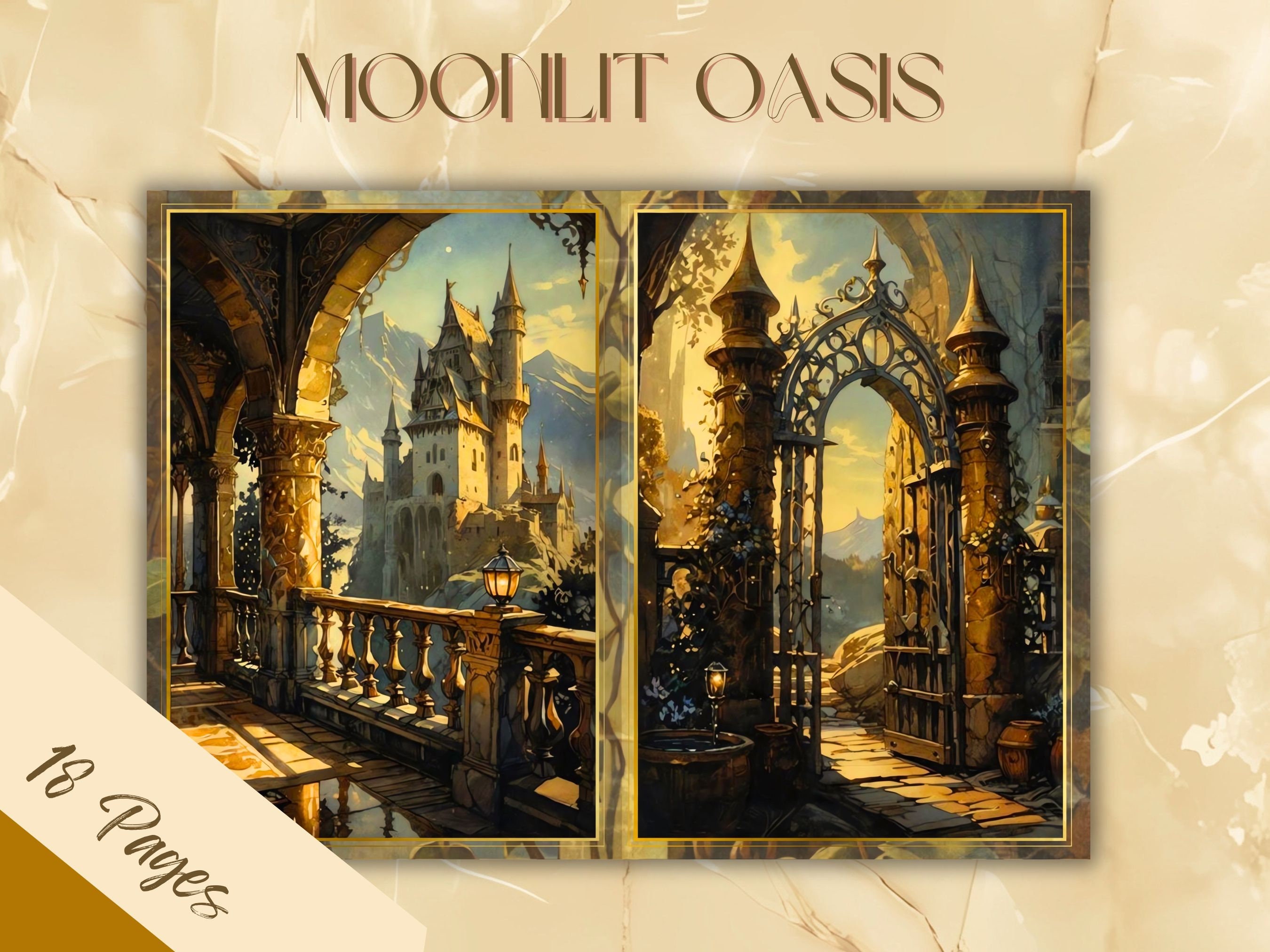 Elven City Digital Collage Pages Kit - Fantasy Art Printables for Junk ...