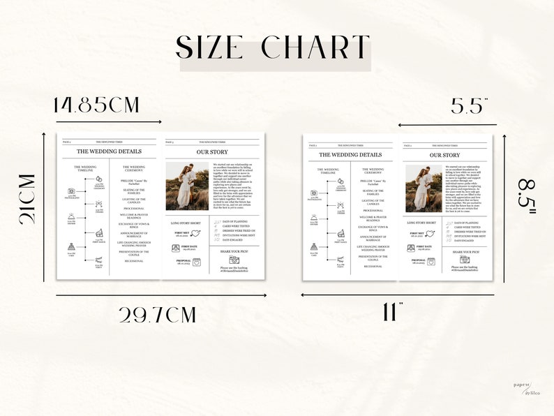 Newspaper Wedding Program Template Editable Wedding - Etsy