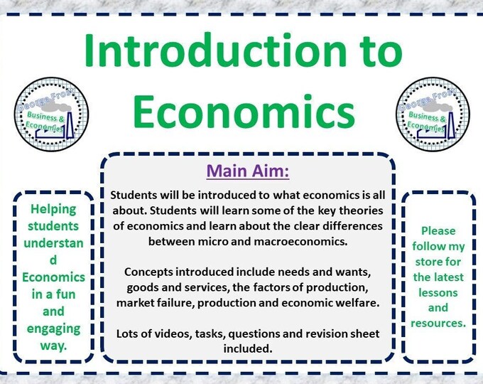 Introduction to Economics - Lesson / Teacher Resource - PPT (perfect ...