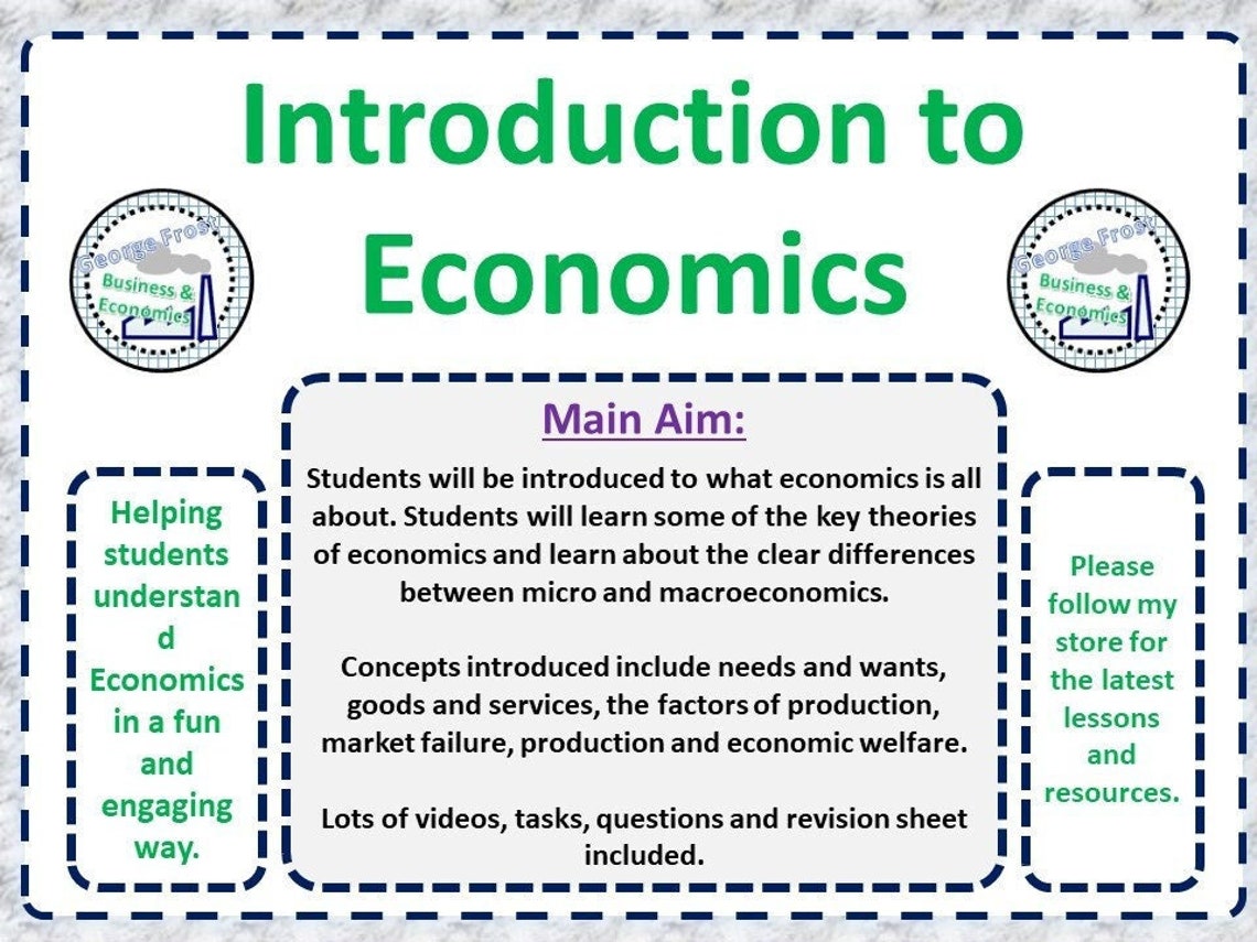 Introduction to Economics Lesson / Teacher Resource PPT perfect for ...
