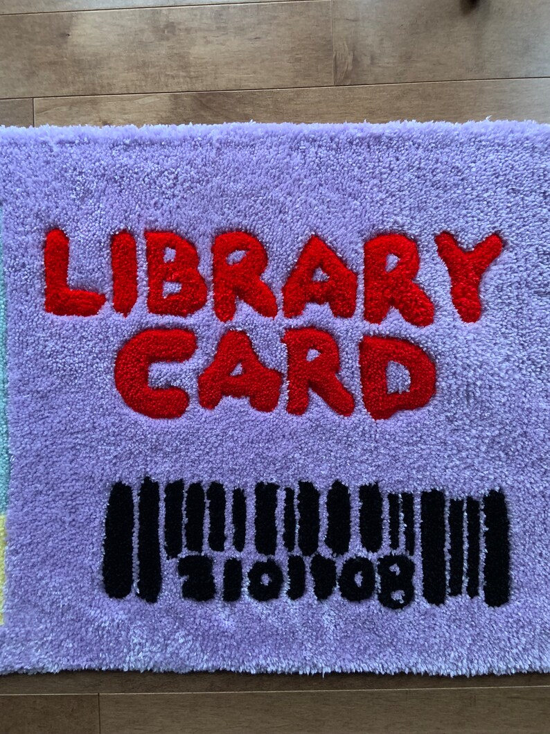 Nostalgic Arthur Library Card Hand Tufted Rug - Etsy