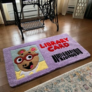 Nostalgic Arthur Library Card Hand Tufted Rug - Etsy