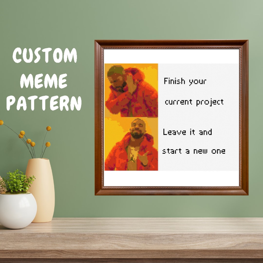 Custom Meme Cross Stitch Pattern Turn Any Mem Into Private Joke Cross ...