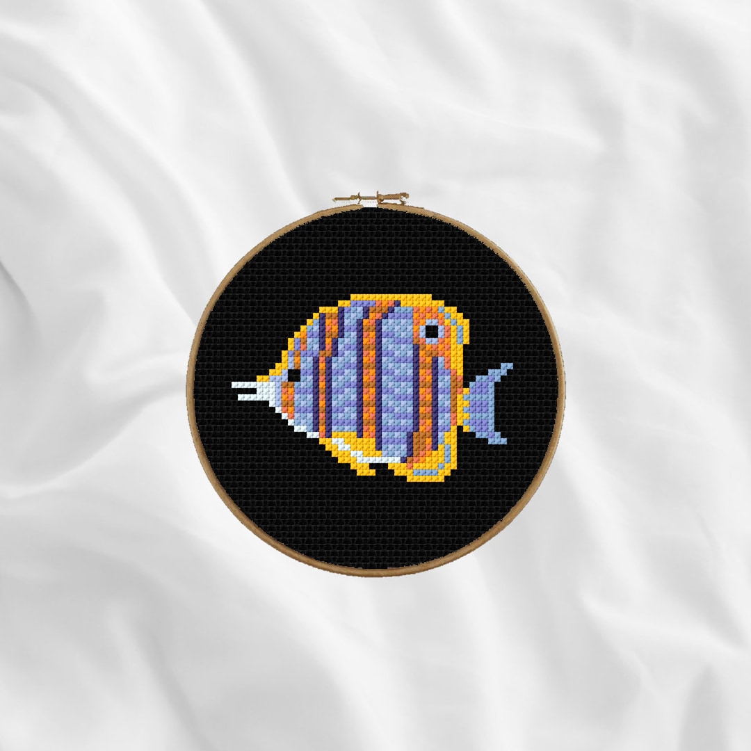 Tropical Fish Cross Stitch Pattern Butterfly Fish - Instant Download ...