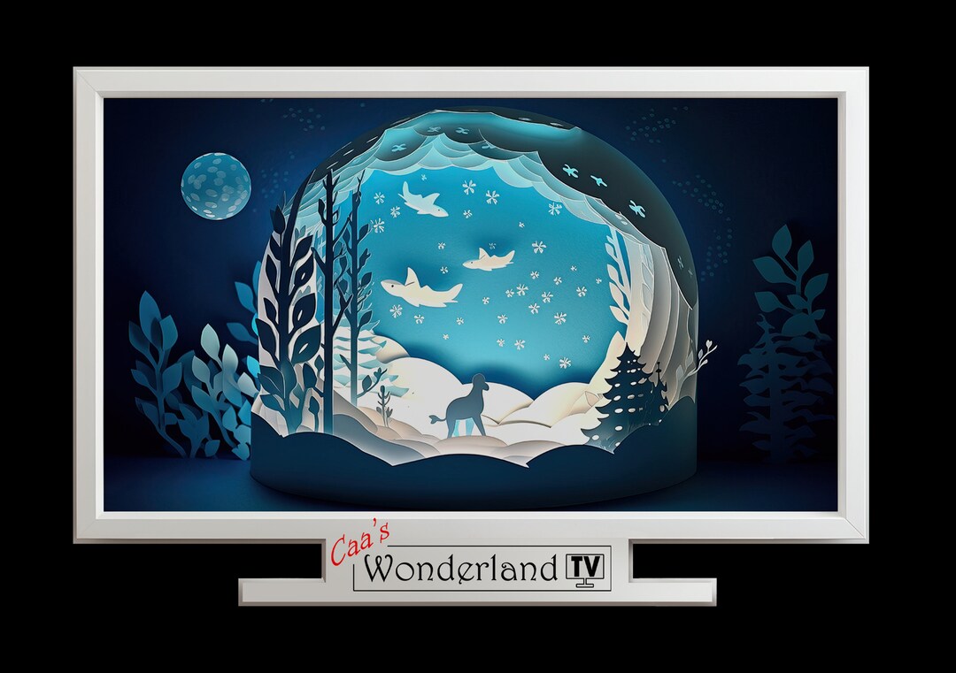 Puppy Globe Samsung the Frame TV Art, Papercut Lightbox Style, 3D ...