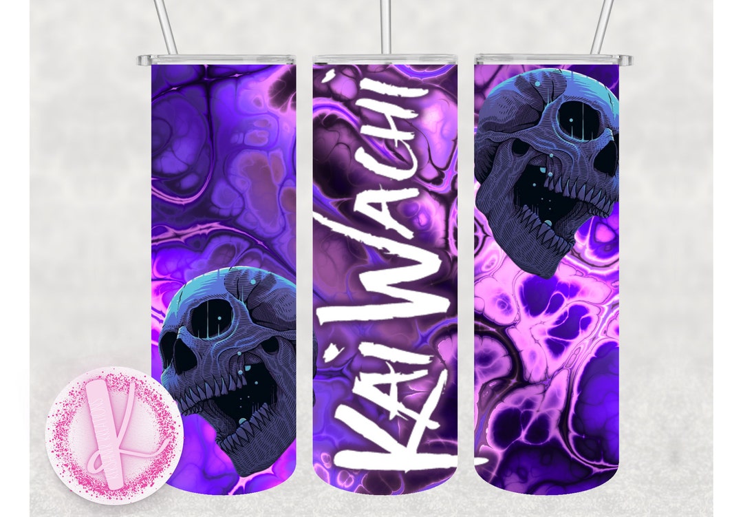 Kai Wachi Purple Background and Skulls EDM Tumbler Insulated - Etsy
