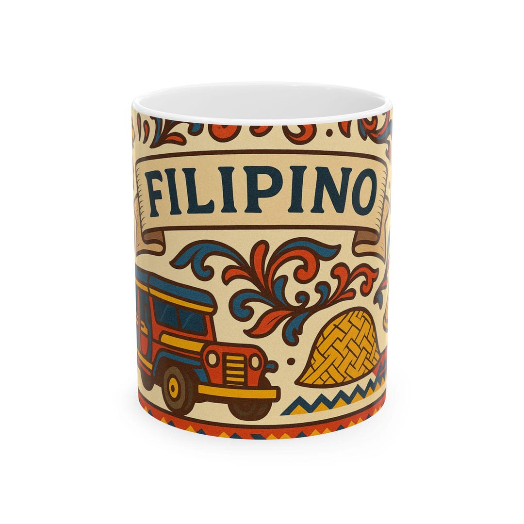Filipino Style Ceramic Mug With Jeepney, Philippines Souvenir Coffee ...