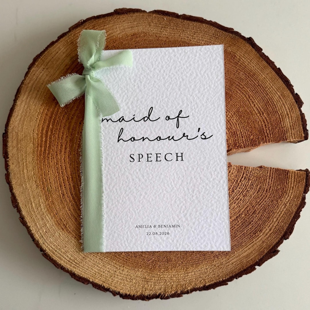 Maid of Honour’s Wedding Speech Booklet – Personalised With Fringe ...