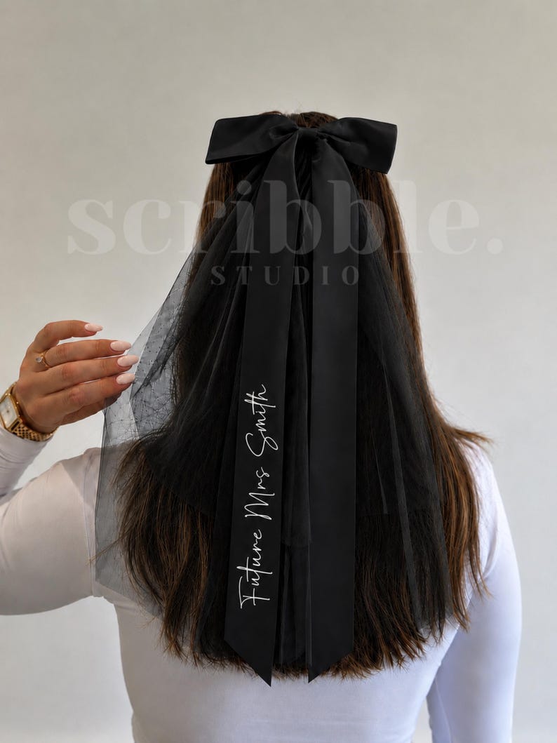 Personalised Bridal Veil | Hen Do | Lace | Bride to Be | Party | Bow ...