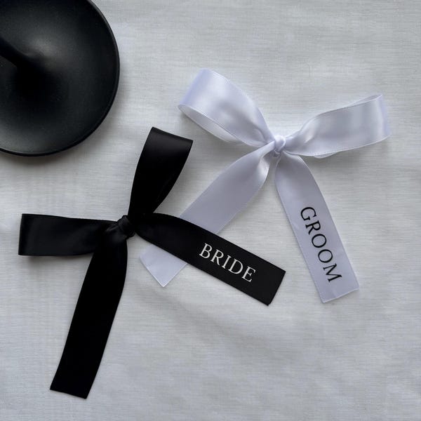 Bow Wedding Menu and Place Card, Let's Eat, Ribbon, Place Card ...