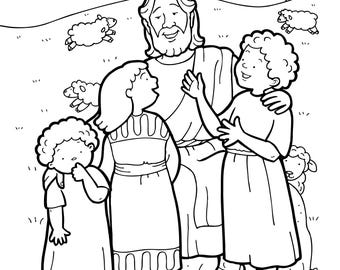 Jesus Loves the Little Children Coloring Page - Etsy