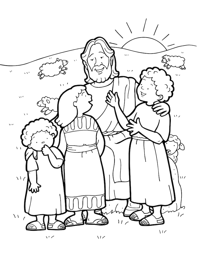Jesus Loves the Little Children Coloring Page - Etsy