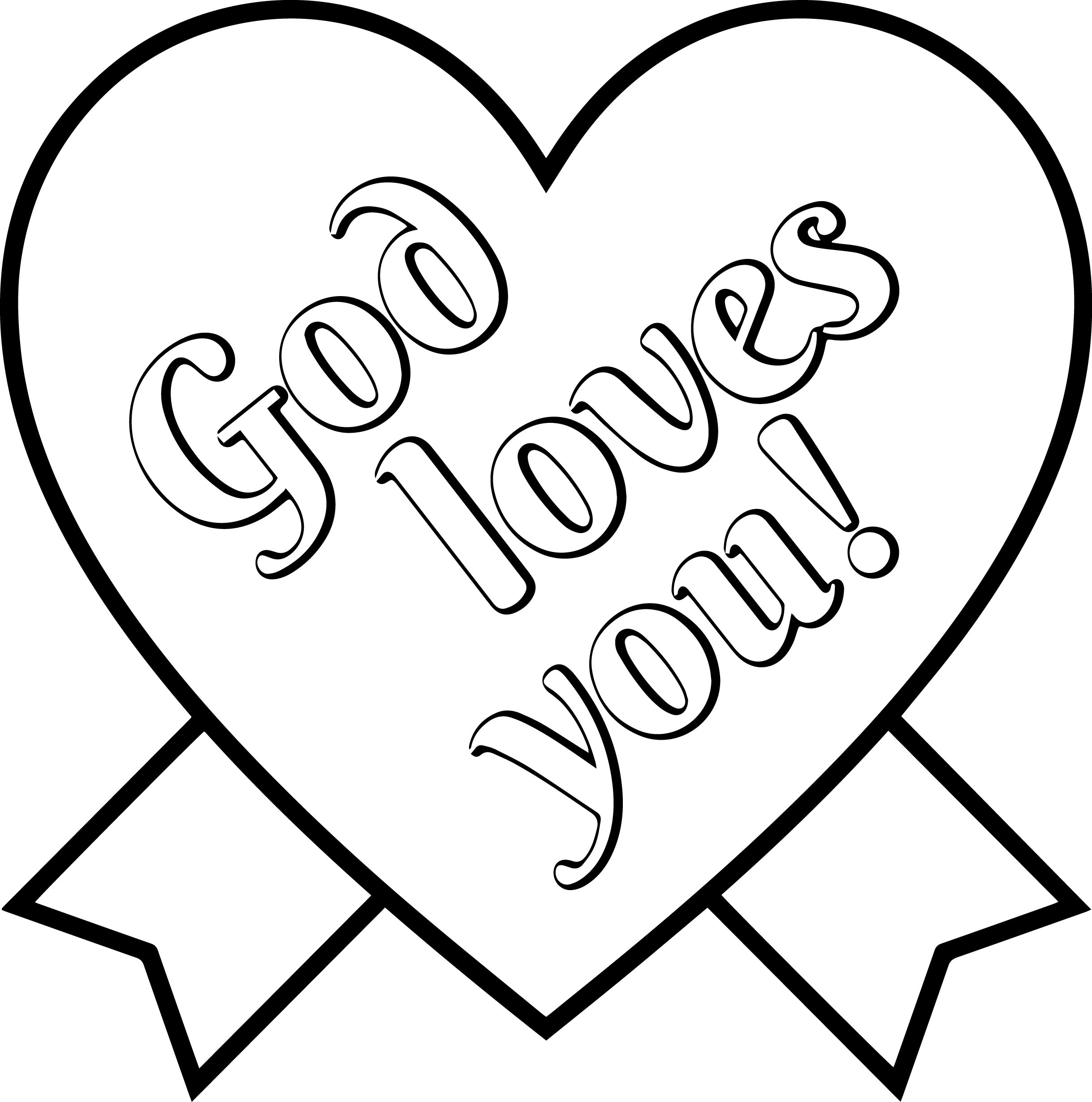 God Loves You Coloring Page - Etsy