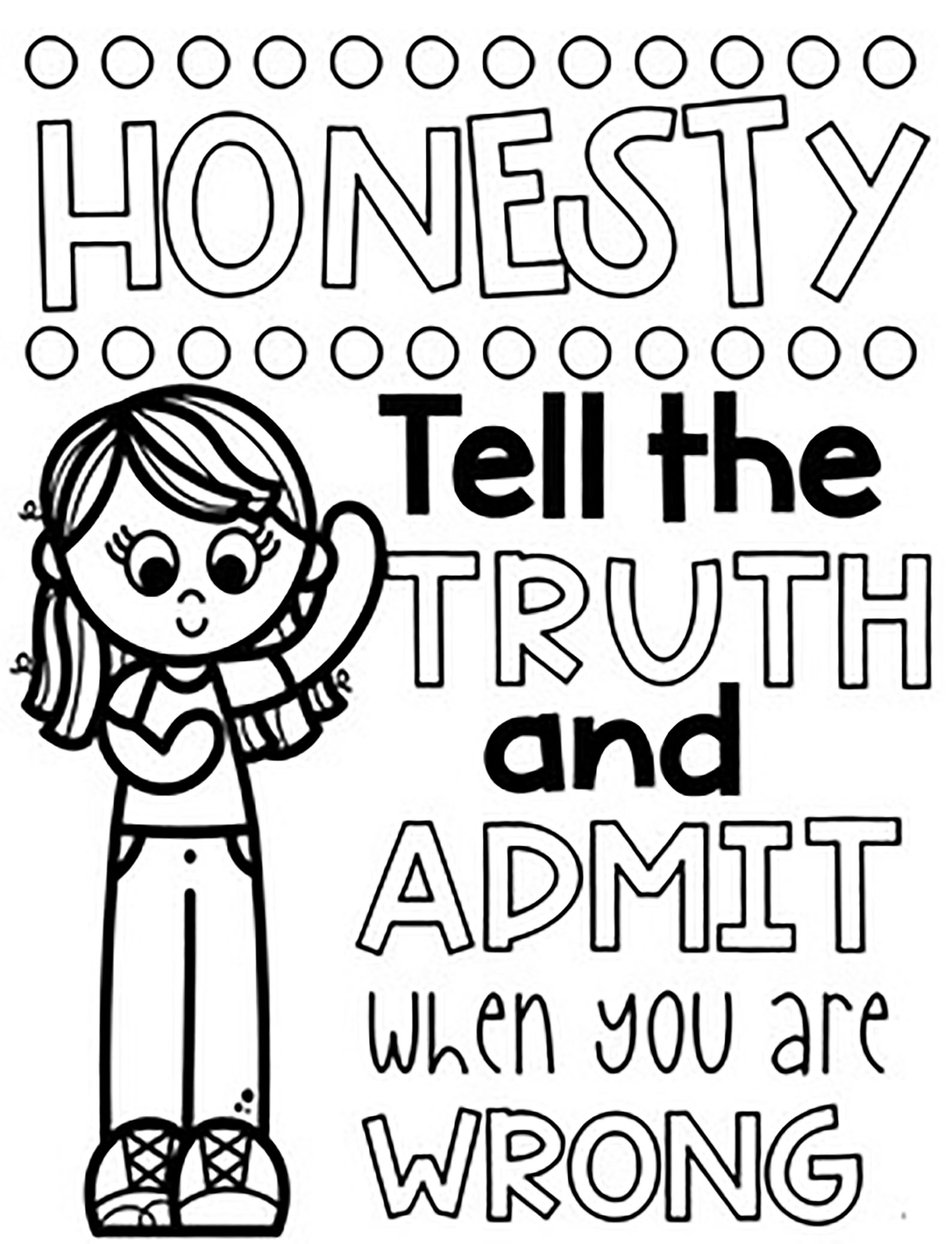Honesty Definition Coloring Page - Etsy