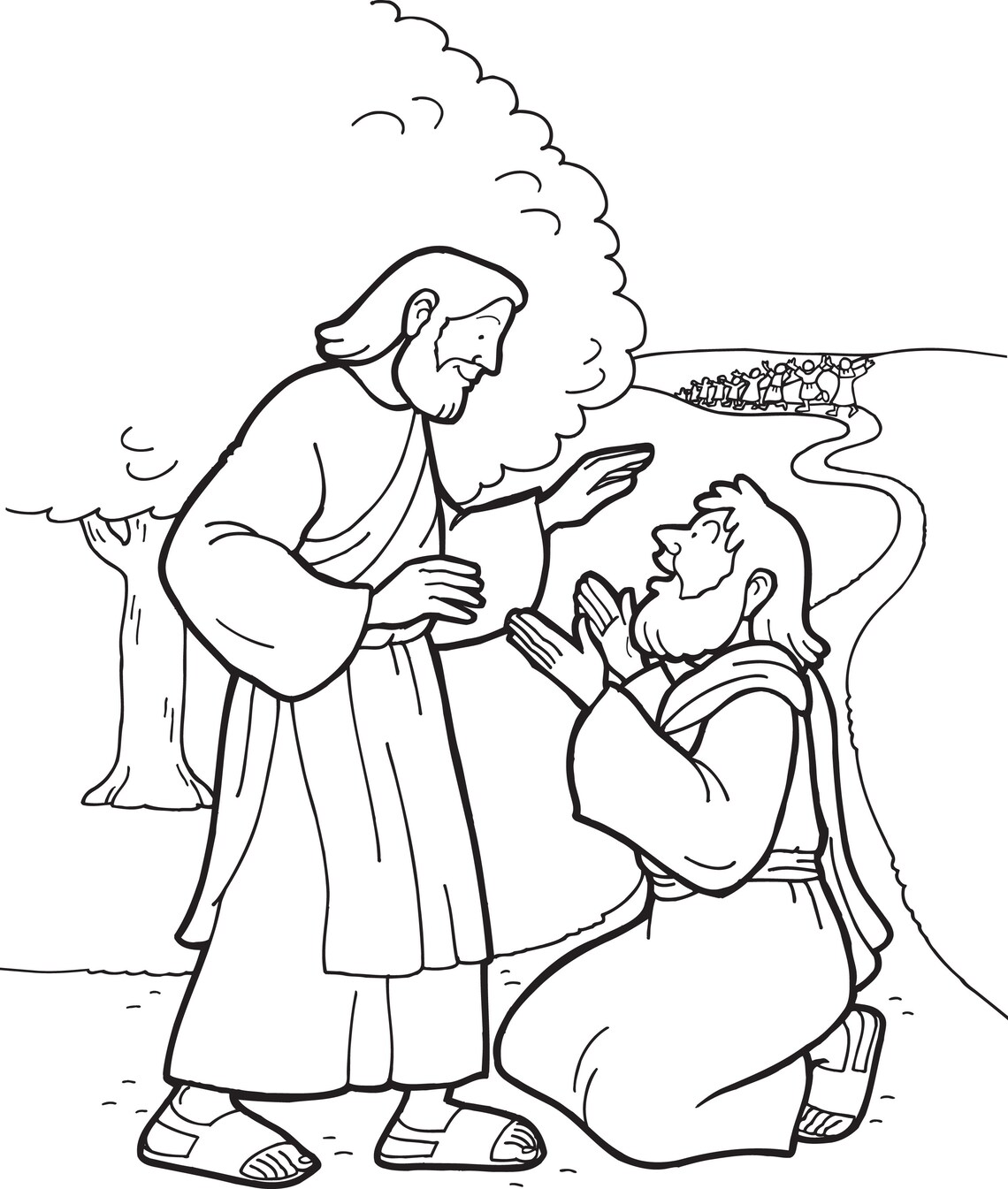 The Thankful Leper Coloring Page - Etsy