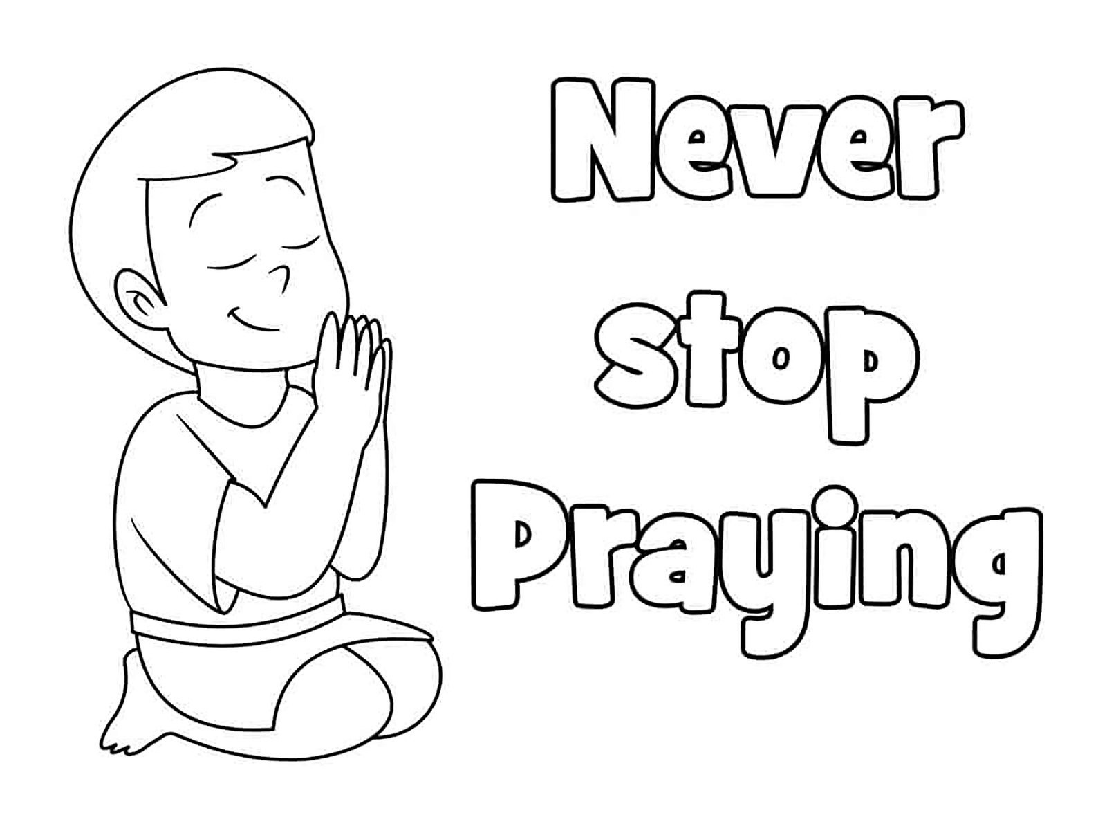 Never Stop Praying Coloring Page - Etsy