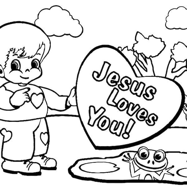 Jesus Loves You Coloring Page - Etsy
