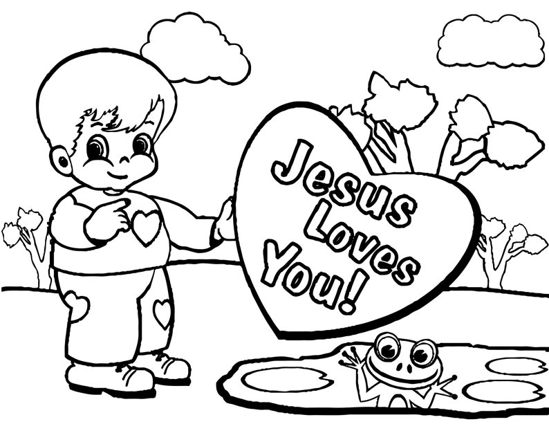 Jesus Loves You Coloring Page - Etsy
