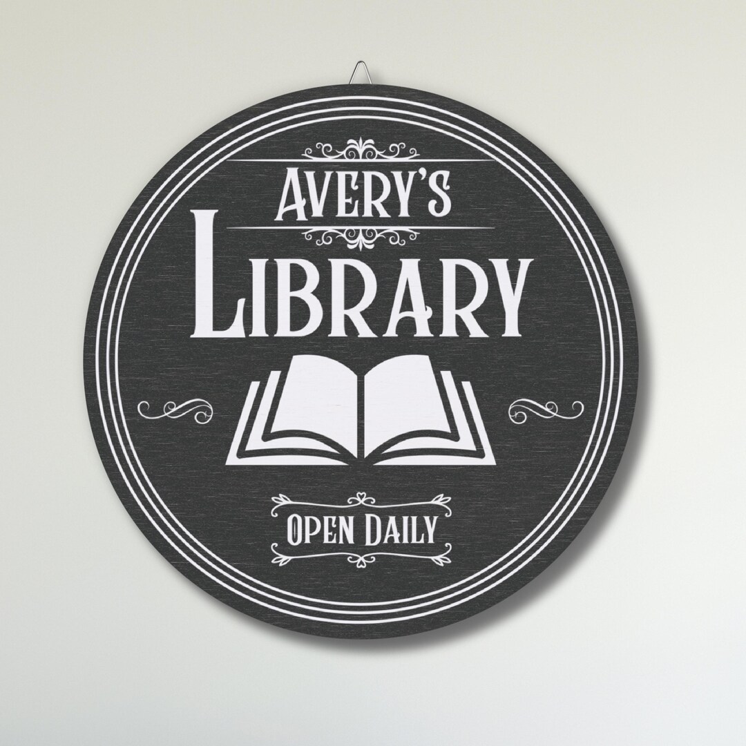 Personalized Library Sign, Home Library Sign, Custom Library Sign ...