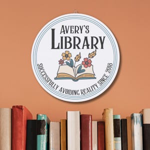 Personalized Library Sign, Home Library Sign, Custom Library Sign ...