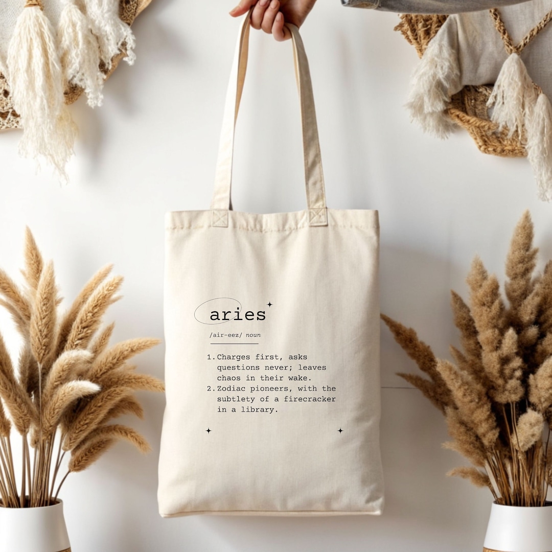 Aries Tote Bag Aries Gift Aries Birthday March April Birthday Zodiac ...