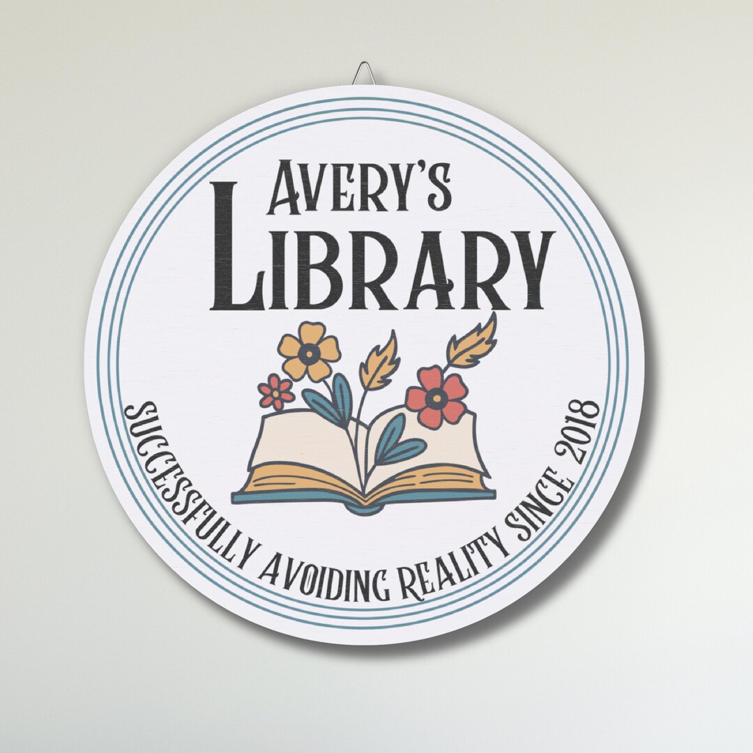 Personalized Library Sign, Home Library Sign, Custom Library Sign ...