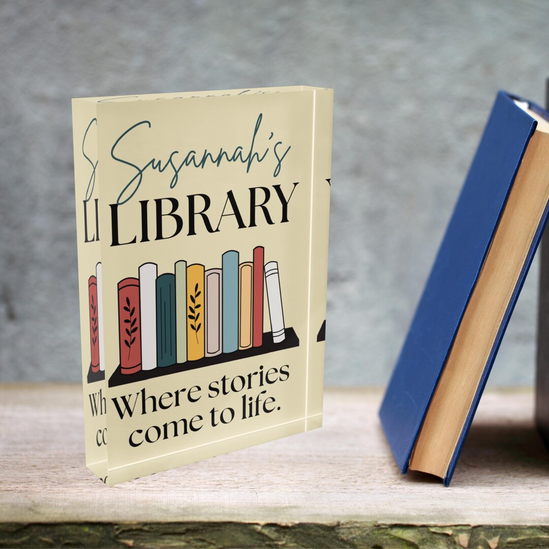 Personalized Library Sign, Home Library Sign, Custom Library Sign ...
