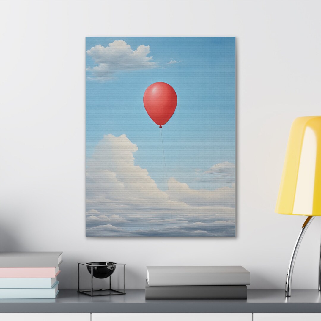Balloon in Clouds - Canvas Wall Art | Premium Canvas | Home Decor | Oil ...