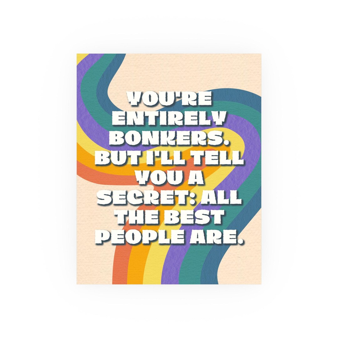 You're Entirely Bonkers Poster – Alice in Wonderland Quote - Etsy
