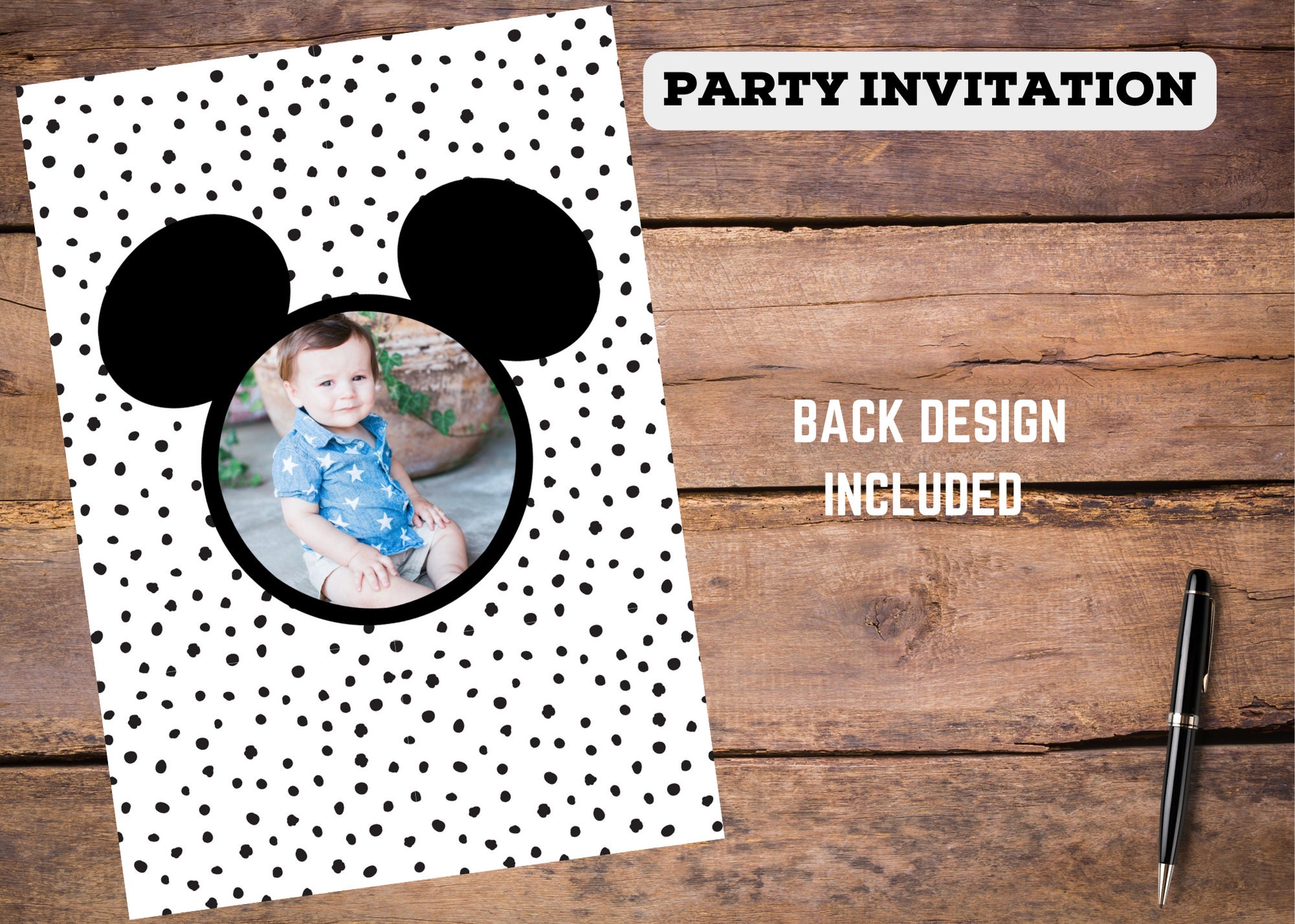 Mickey Mouse Dot Editable Printable Customisable Birthday Invitation ...