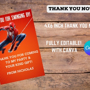 Spiderman Kids Birthday Printable Editable Customisable Digital ...
