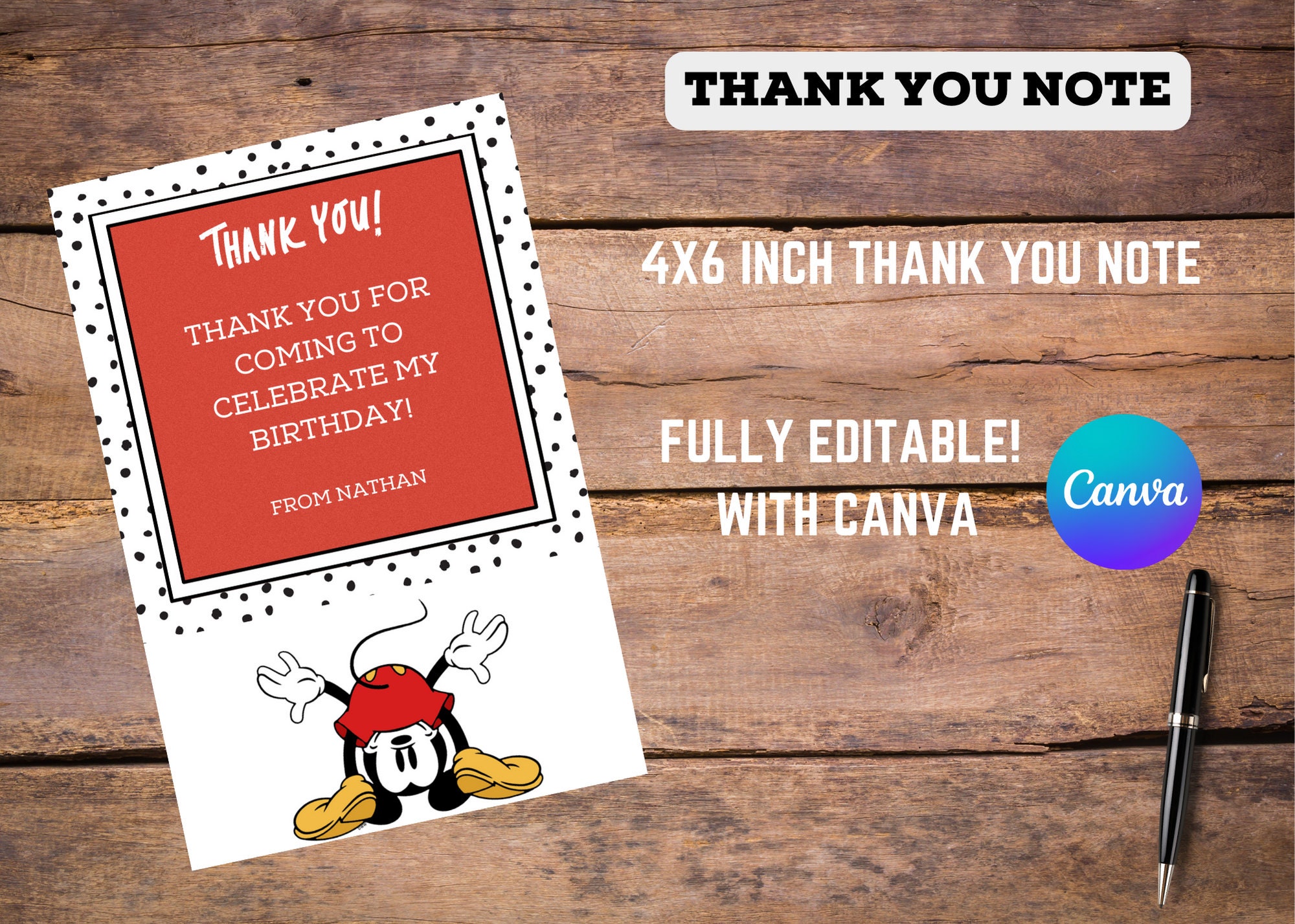 Mickey Mouse Dot Editable Printable Customisable Birthday Invitation ...
