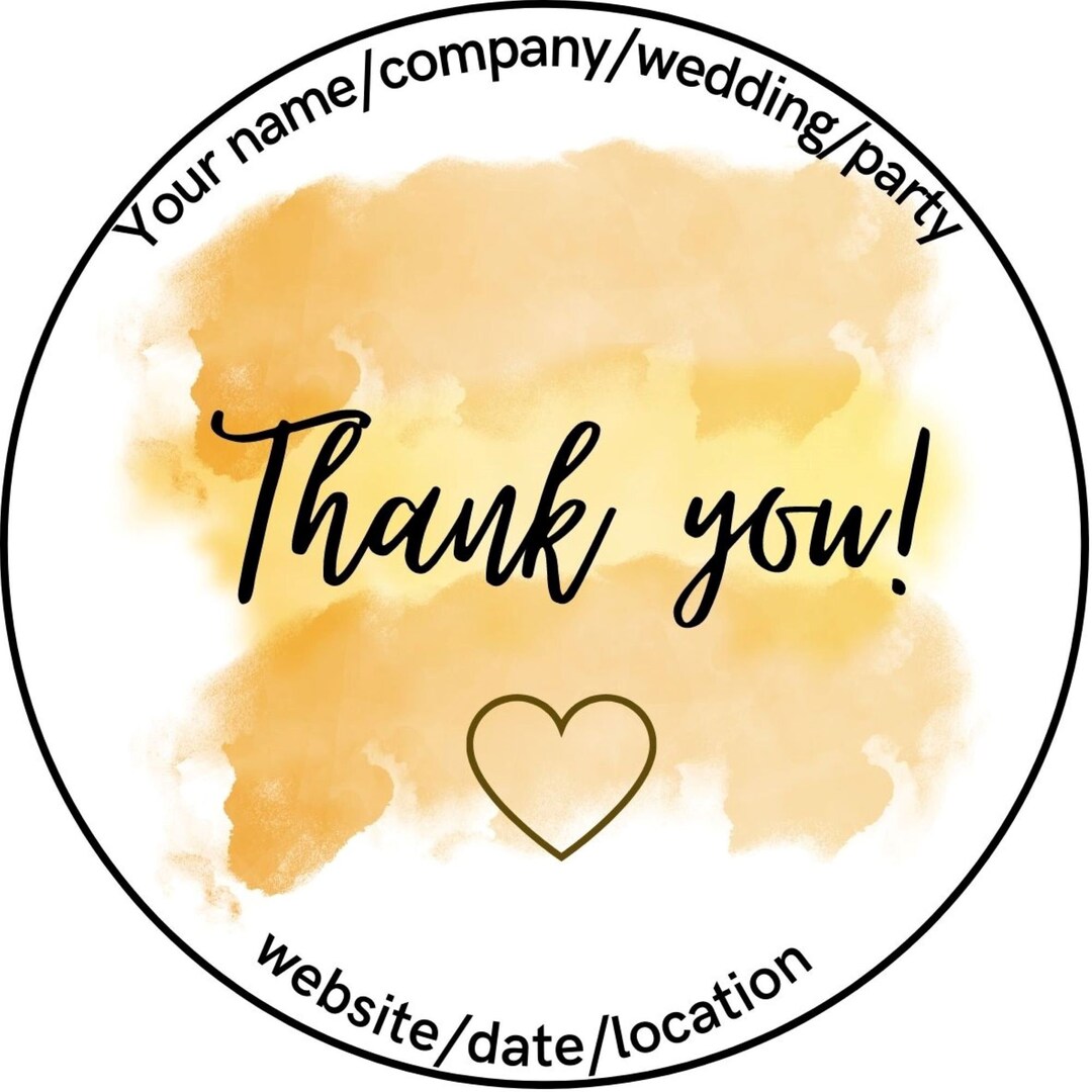 Editable-thank You Sticker, Thank You Label, Thank You PRINTABLE ...