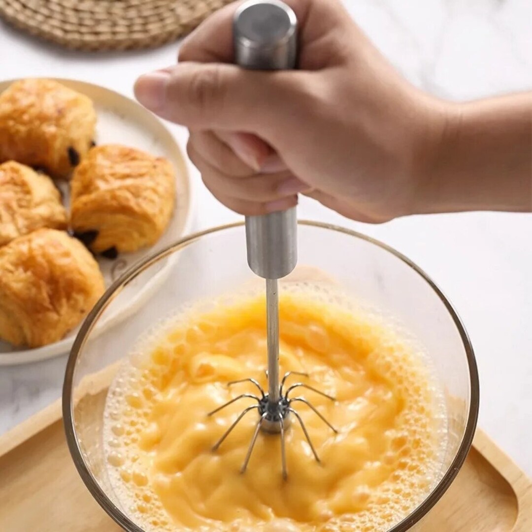 Semi-automatic Egg Beater 304 Stainless Steel Egg Whisk Manual Hand ...