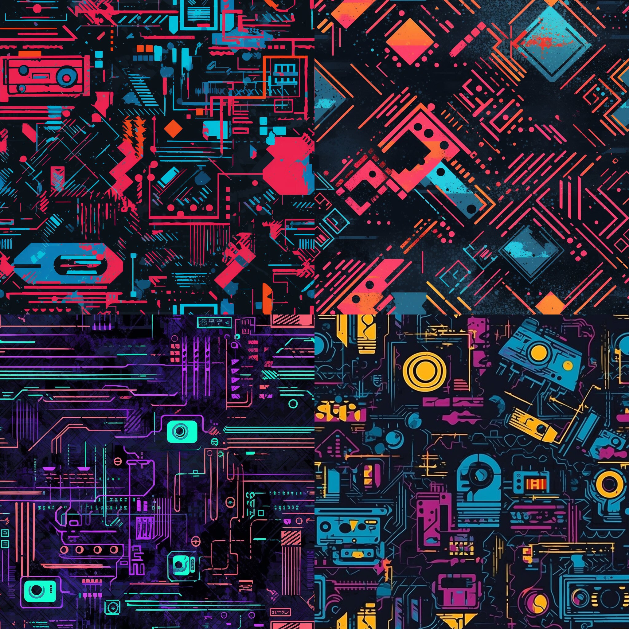 Digital Patterns: Cyberpunk-inspired Designs - Etsy
