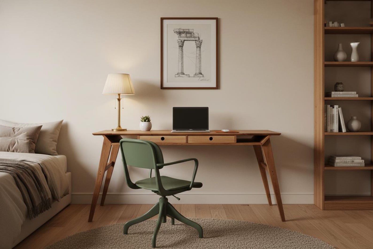 Handmade Solid Pine Desk With 2 Drawers | Nordic Style | 120–140 Cm ...
