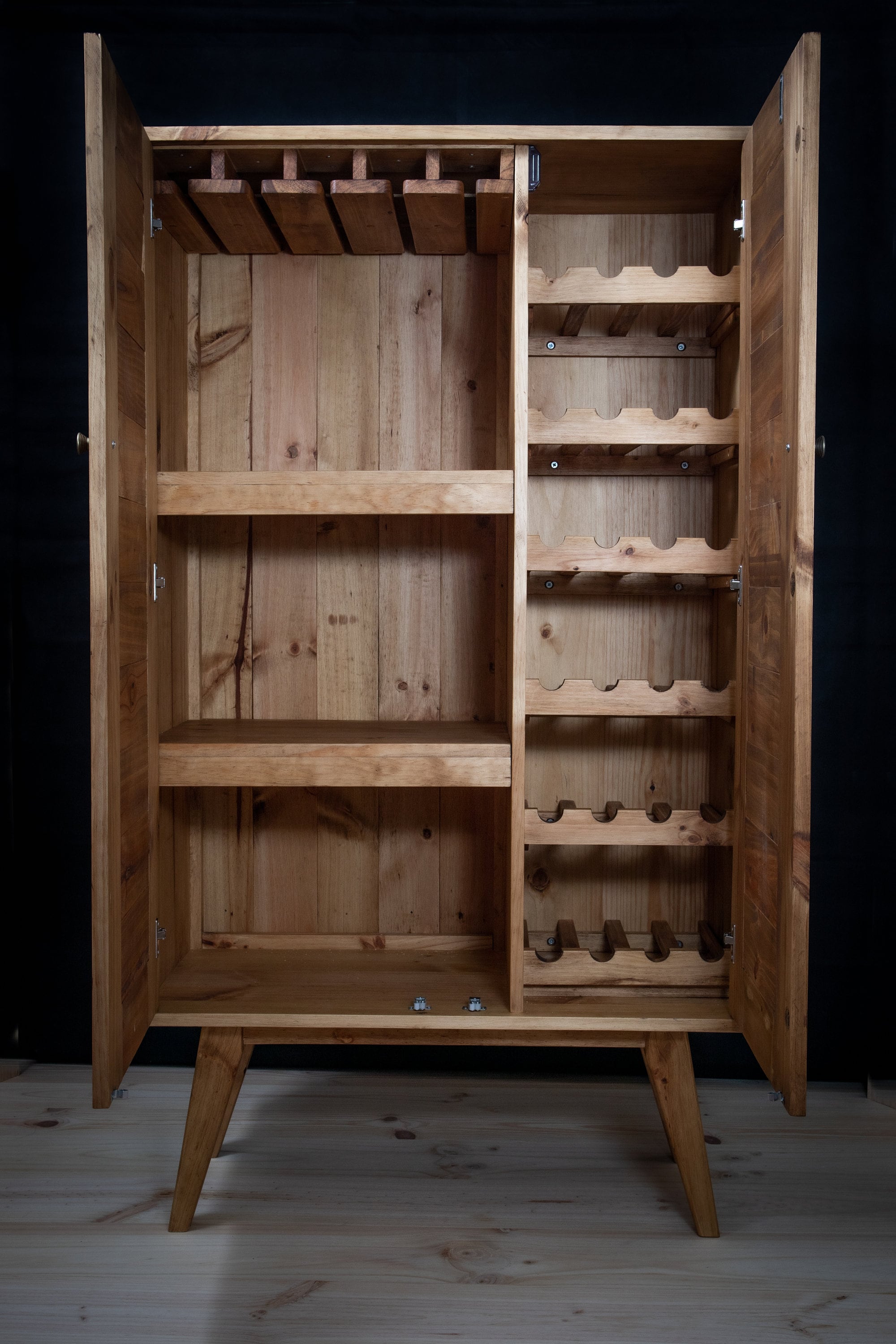 Handcrafted Pine Wood Bar Cabinet - Etsy
