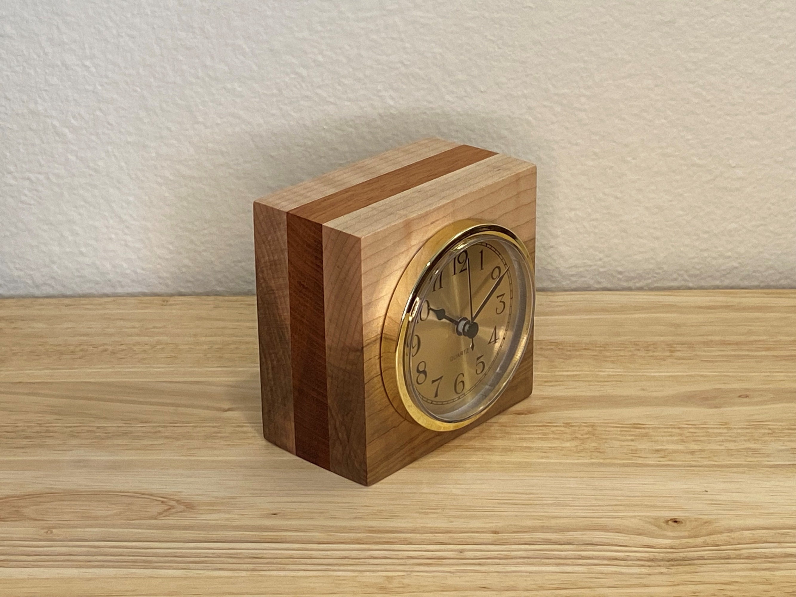 Curly Wood Clock - Handcrafted Curly Maple & Jatoba Wood Cube Clock ...