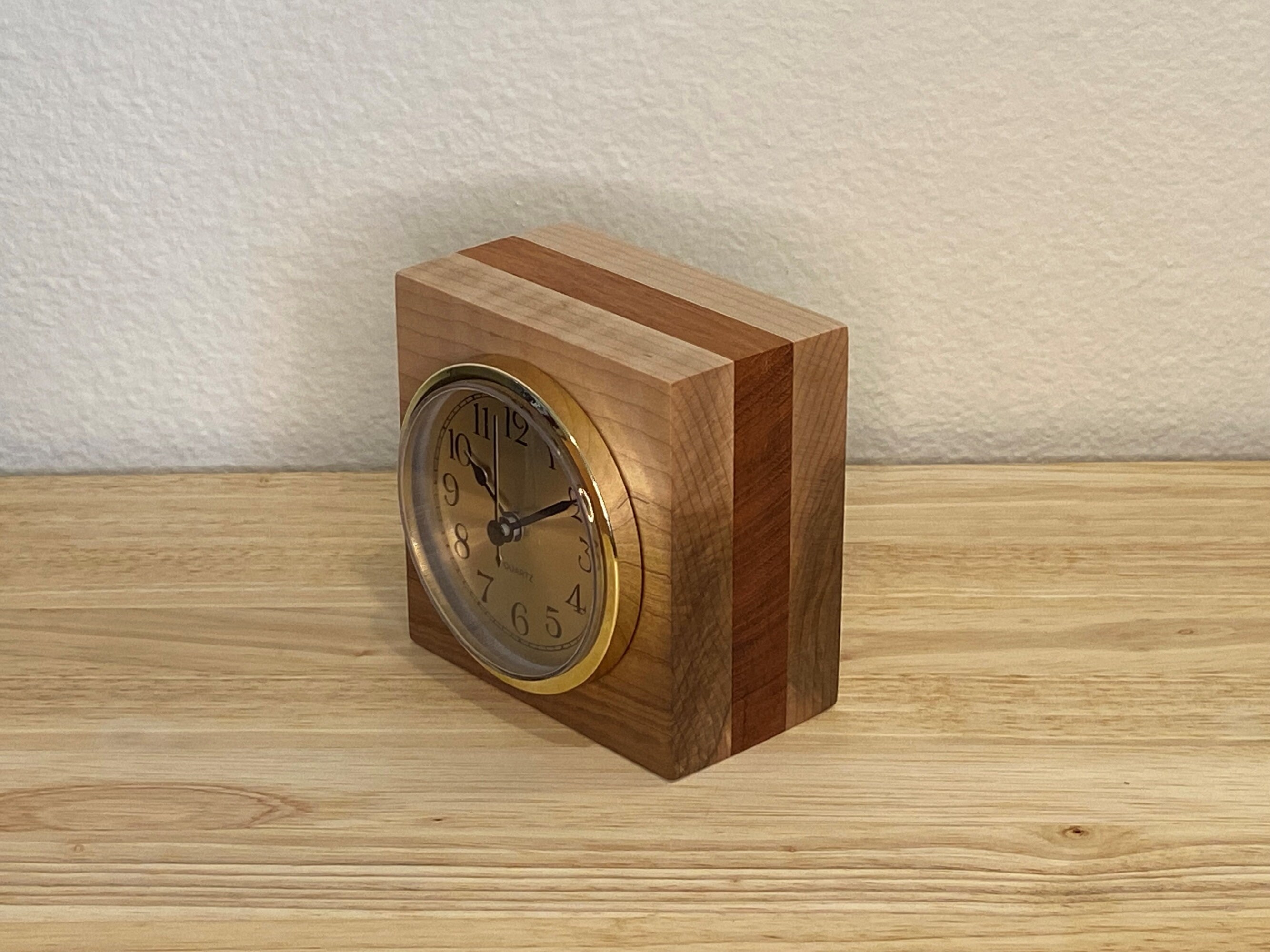 Curly Wood Clock - Handcrafted Curly Maple & Jatoba Wood Cube Clock ...