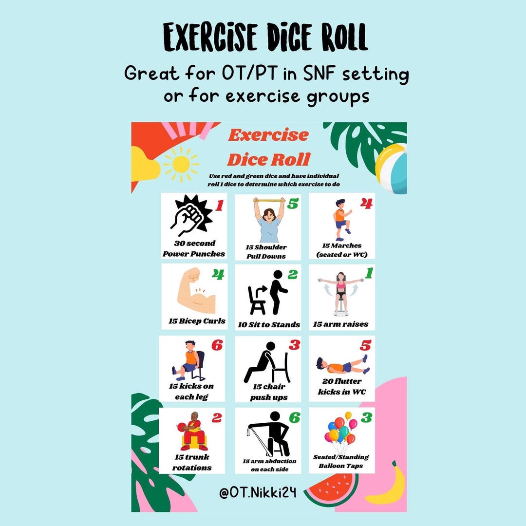 Exercise Dice Roll - Etsy