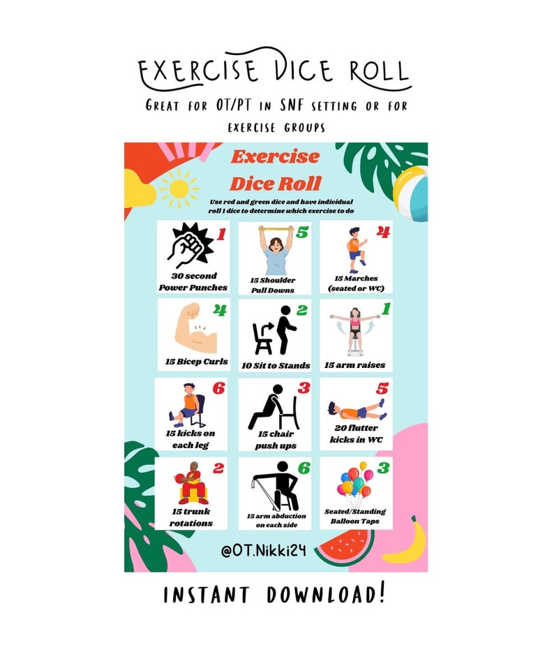 Exercise Dice Roll - Etsy