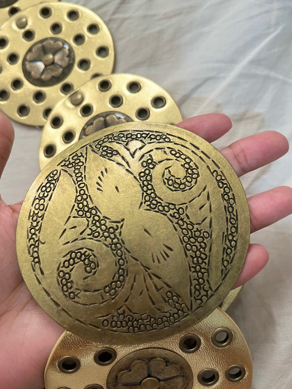 Y2K Concho Belt Disc Belt Ladies Faux Leather Vintage Style Belt 00s ...