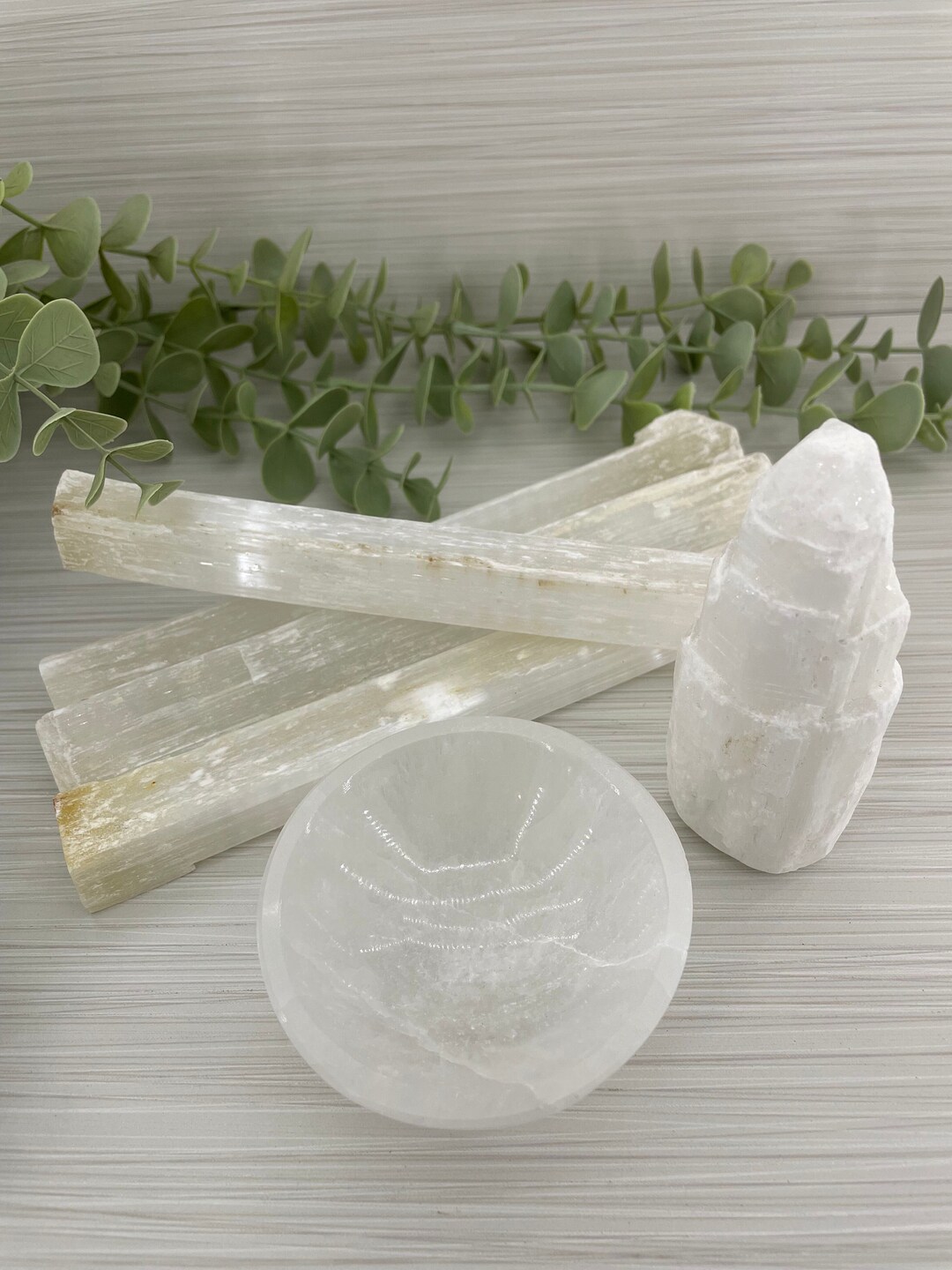 Set of 6 Crystals: Selenite Selection. Rocks, Geodes, Gemstones ...