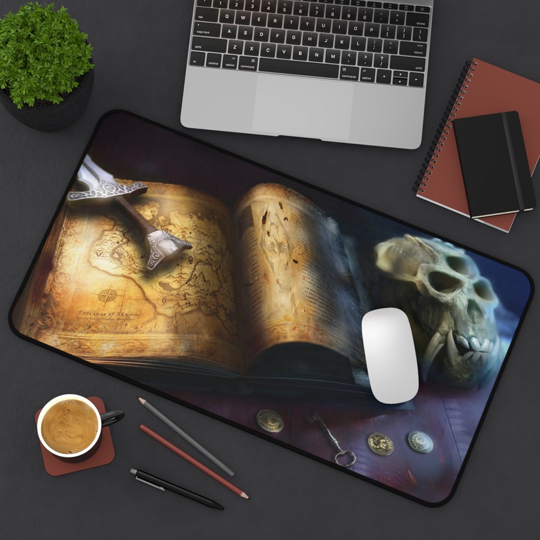 Skyrim the Dragonborn's Desk Mat the Elder Scrolls Gaming Desk Mat ...