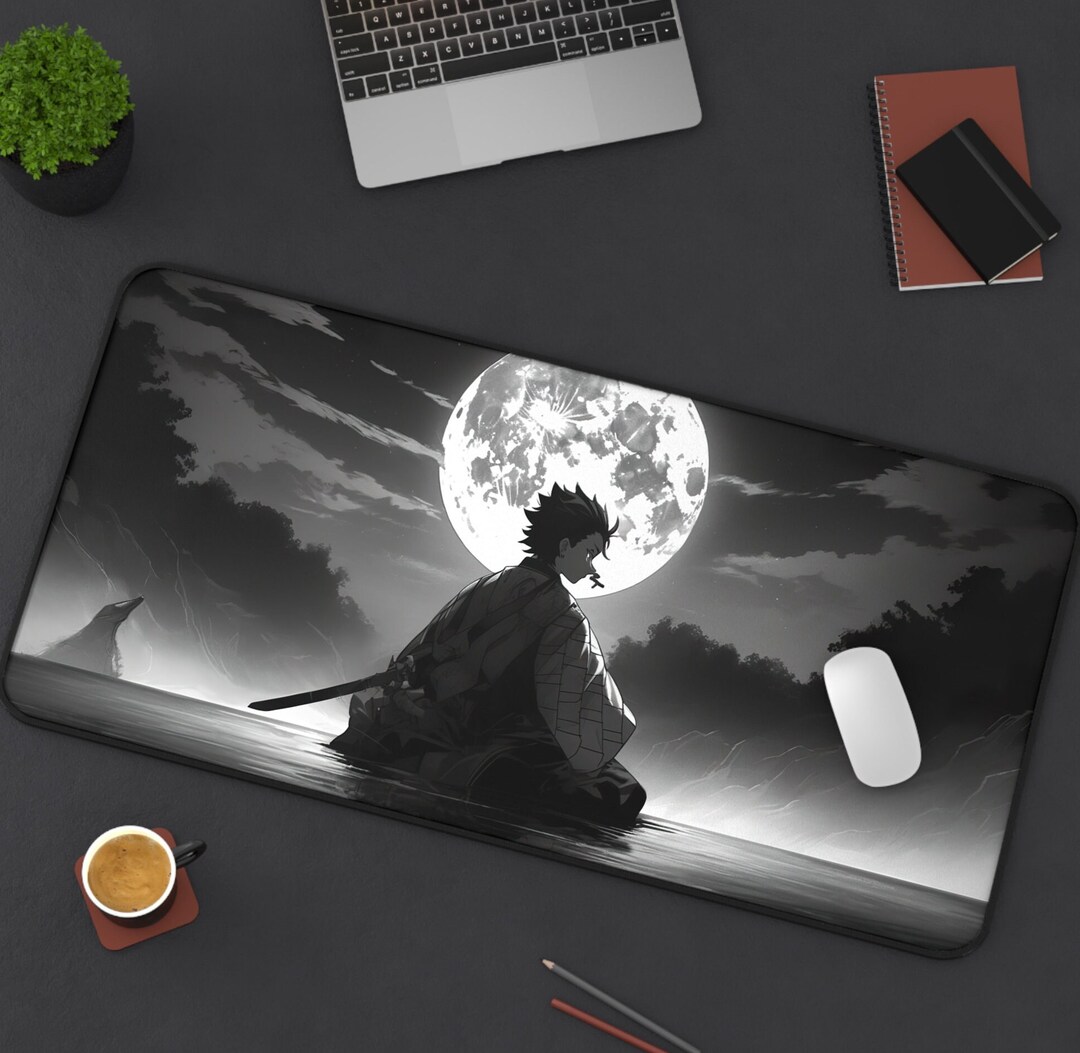 DEMON SLAYER Beautiful Moonlight Anime Desk Mat, Demon Slayer Desk Mat ...