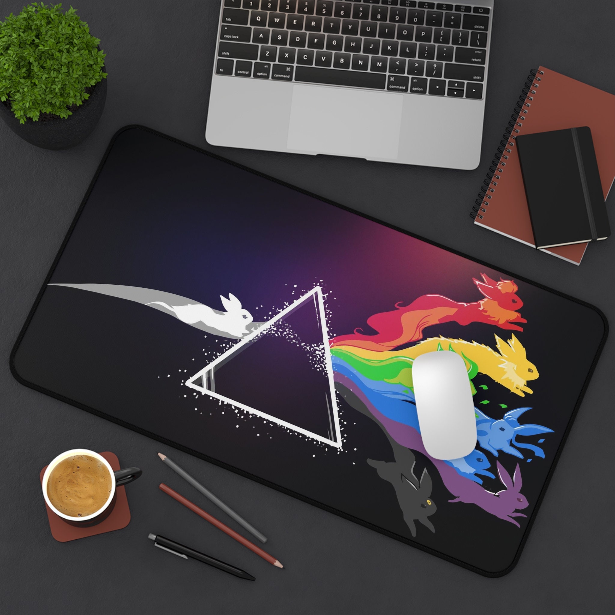 Eeveelution Prism Desk Mat Pokemon Desk Mat Xxl Mouse Pad - Etsy
